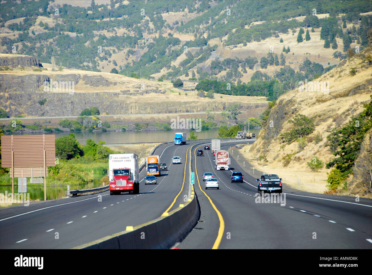 Interstate I 84 Oregon along Columbia River OR US United States highway ...