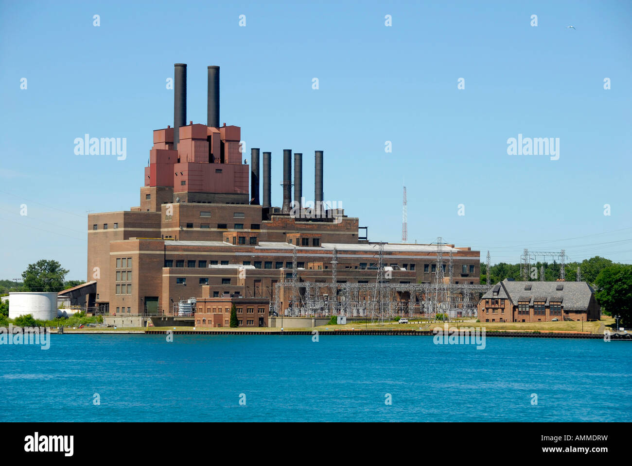 Coal fired electrical generating power plant on the st clair river at ...