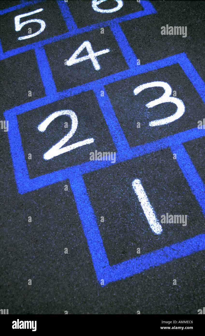 Childrens hop scotch game France Stock Photo - Alamy