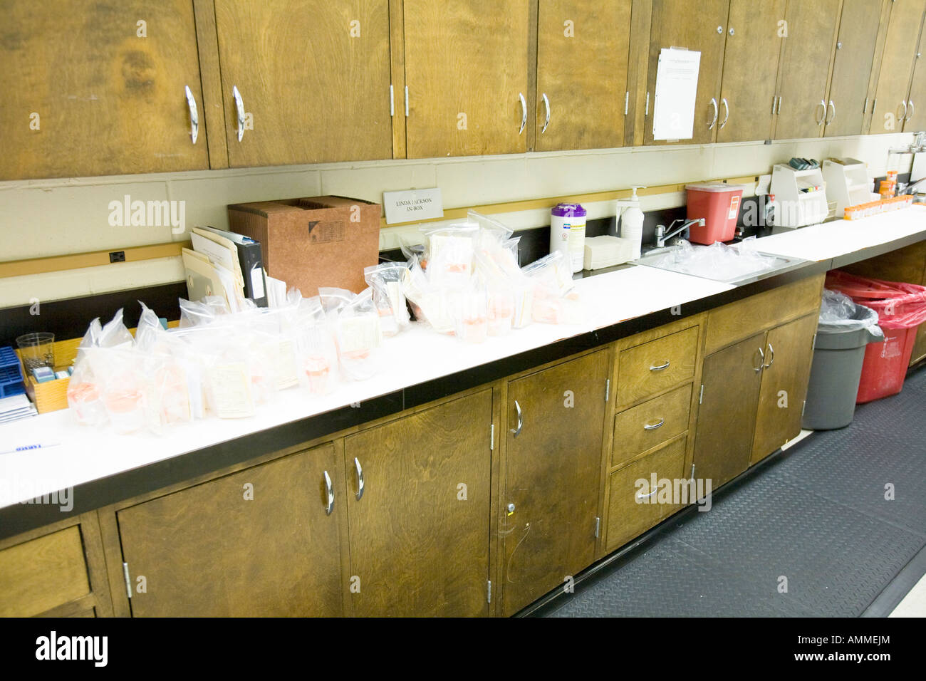 Prison laboratory where urine samples from inmates are tested for ...