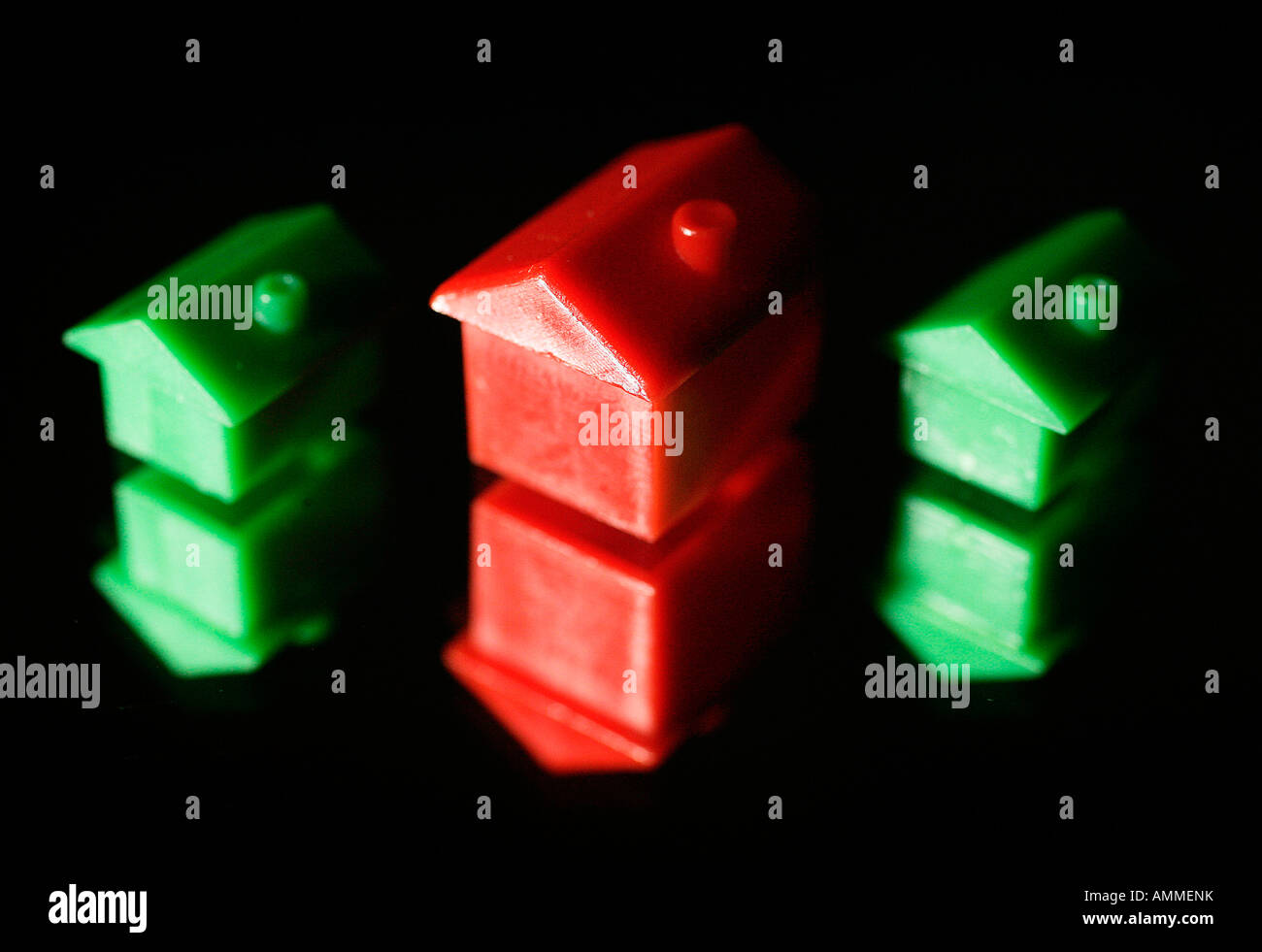 Monopoly house arranged in a pattern Stock Photo - Alamy