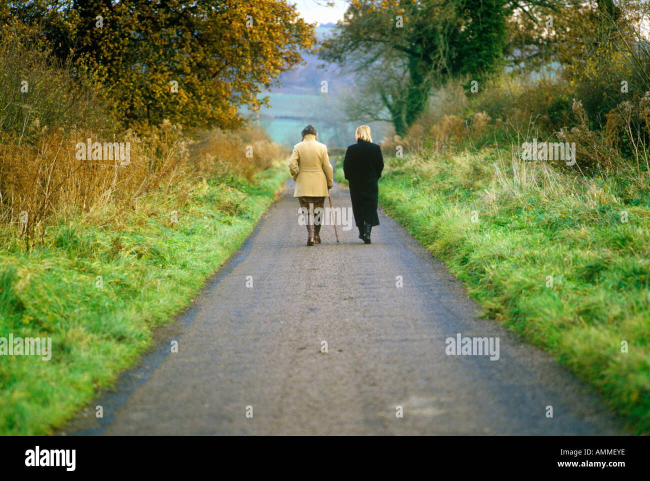 Two Women Walking in the English countryside Stock Photo - Alamy