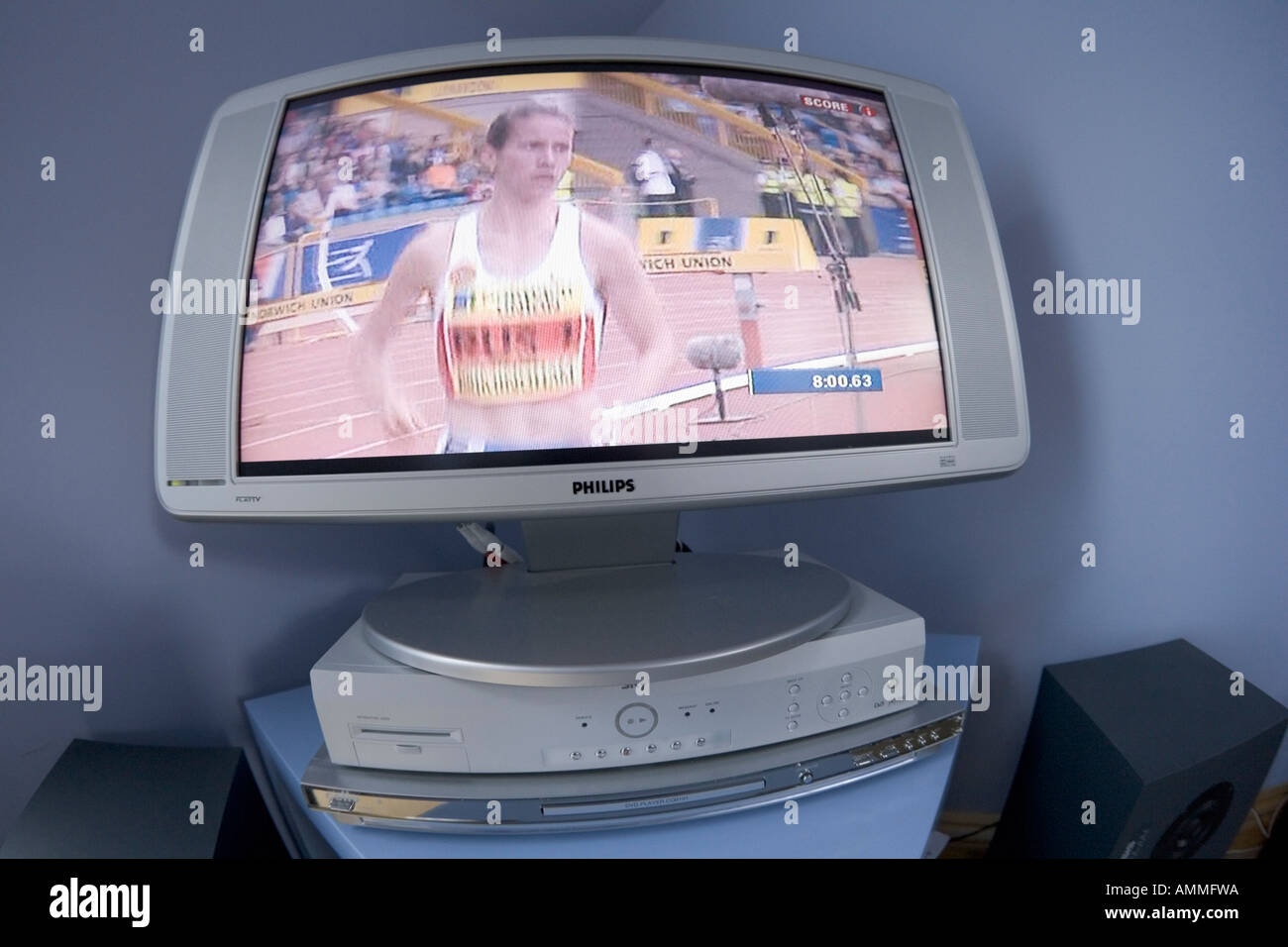 sky box and phillips lcd tv Stock Photo - Alamy