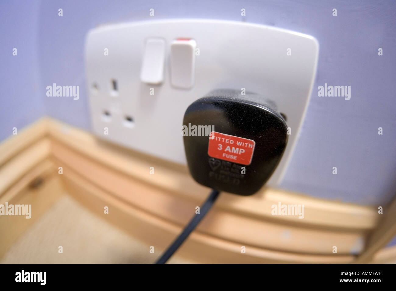 13 amp plug on wall Stock Photo - Alamy