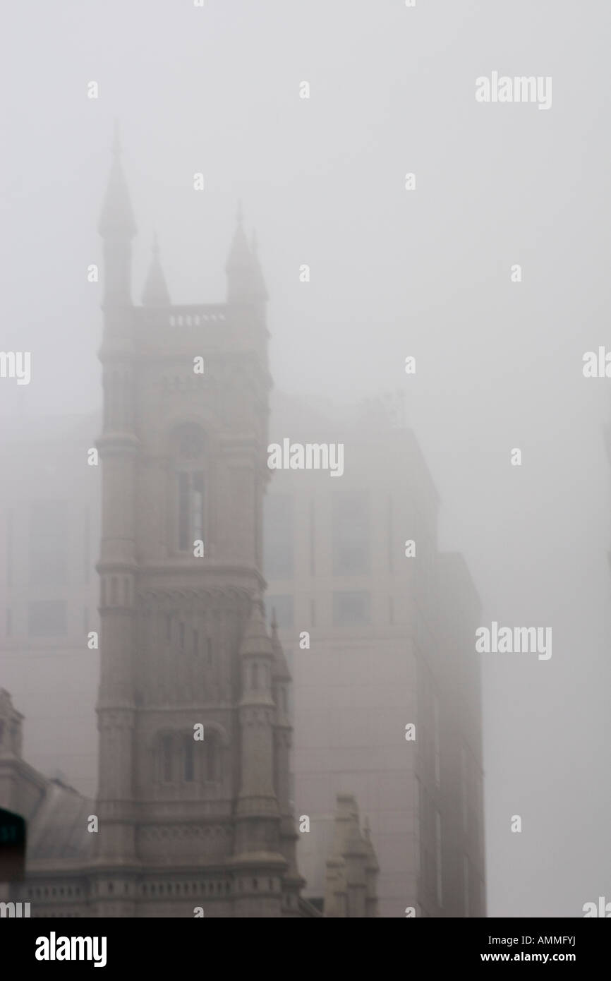 hazy building facades in fog Stock Photo - Alamy