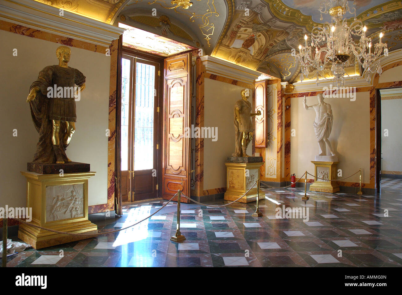 Victory room Statues of roman emperors Tiberius and Augustus Royal ...