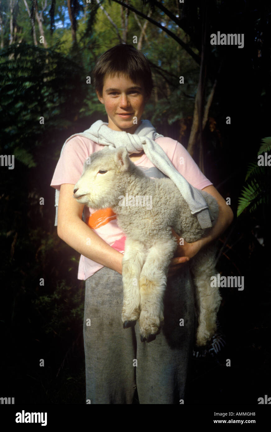 Child holding lamb hi-res stock photography and images - Alamy