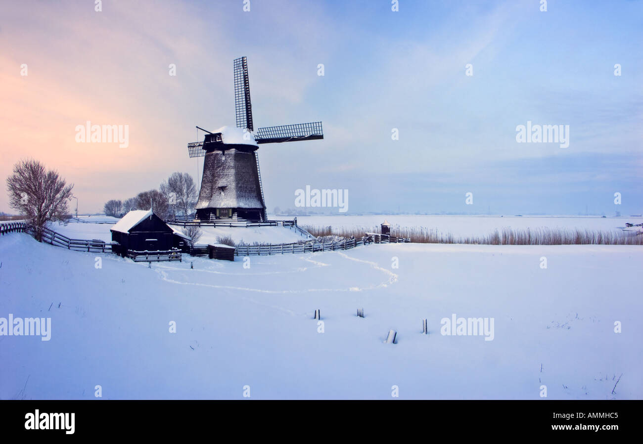 17th century mill in winter hi-res stock photography and images - Alamy