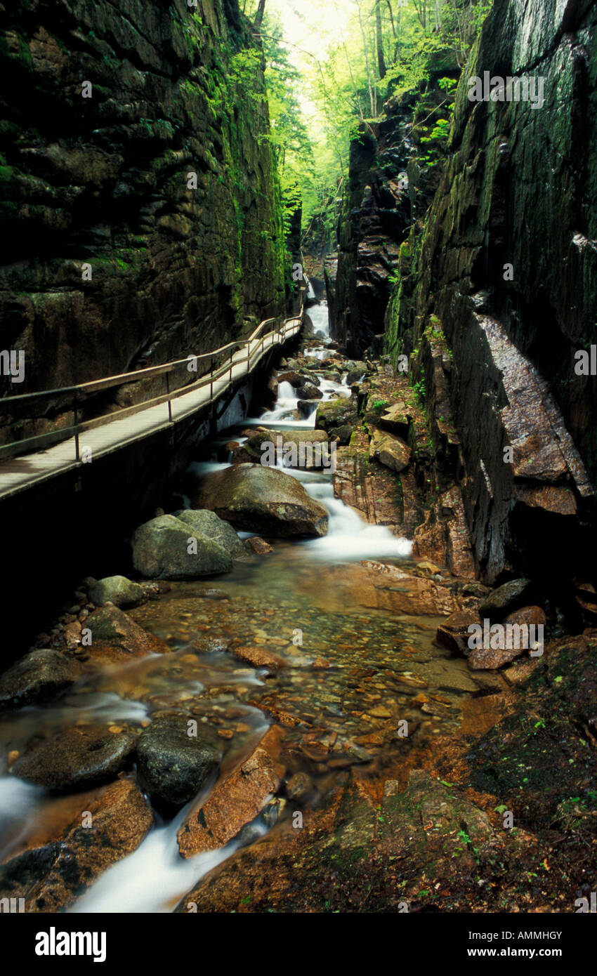 The Flume gorge in Franconia Notch State Park New Hampshire s White Mountains Stock Photo - Alamy
