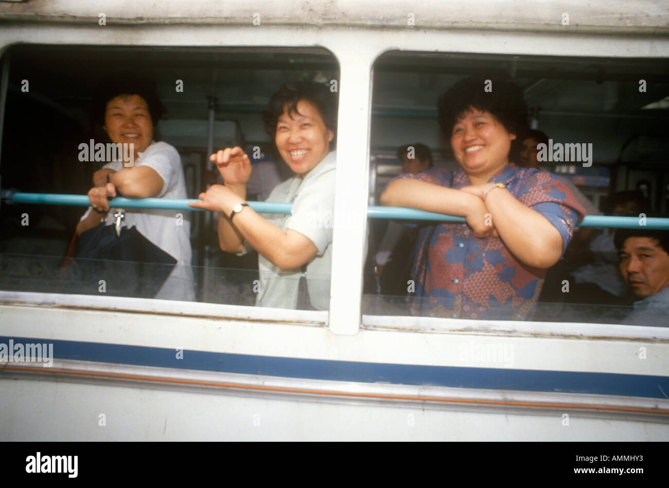 Bus passengers in Shanghai People s Republic of China Stock Photo - Alamy