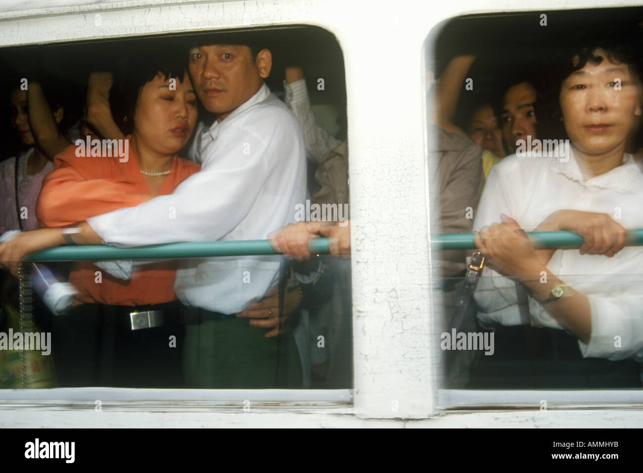 Bus passengers in Shanghai People s Republic of China Stock Photo - Alamy