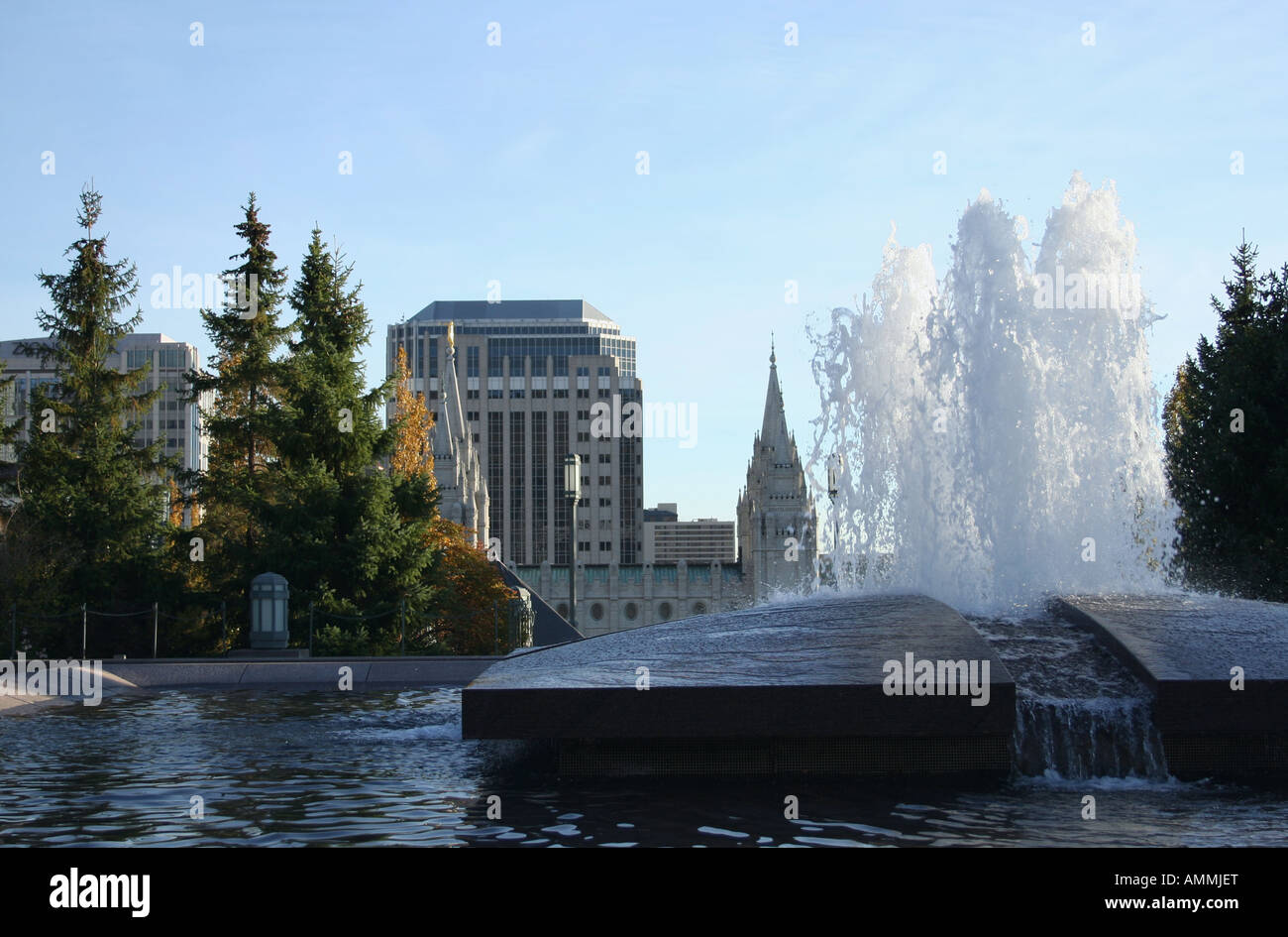 fountain on roof of LDS Conference Center Salt Lake City Utah October ...