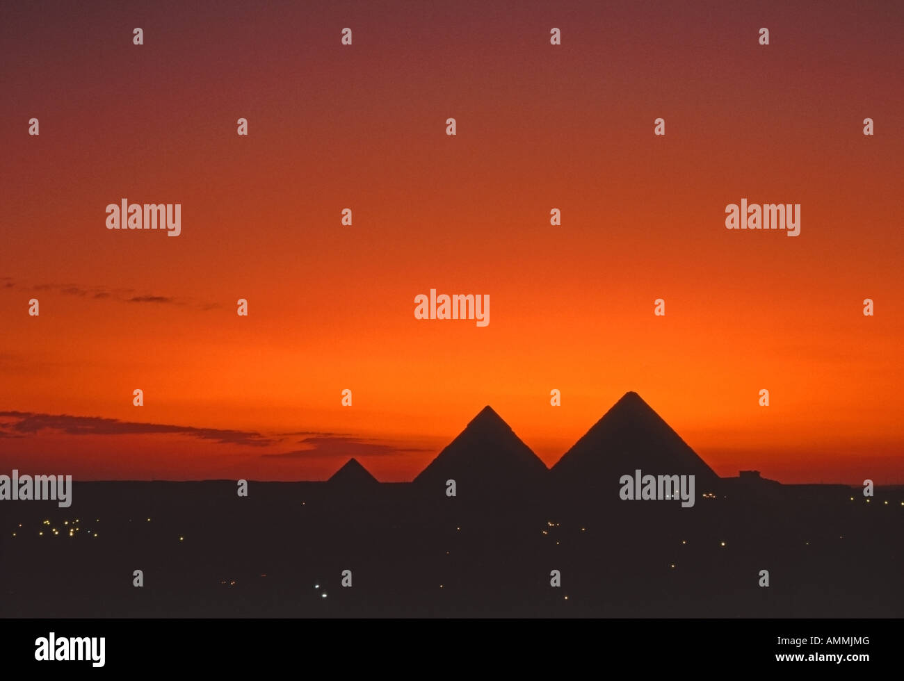 Sunset over the pyramids, Giza, Egypt Stock Photo - Alamy