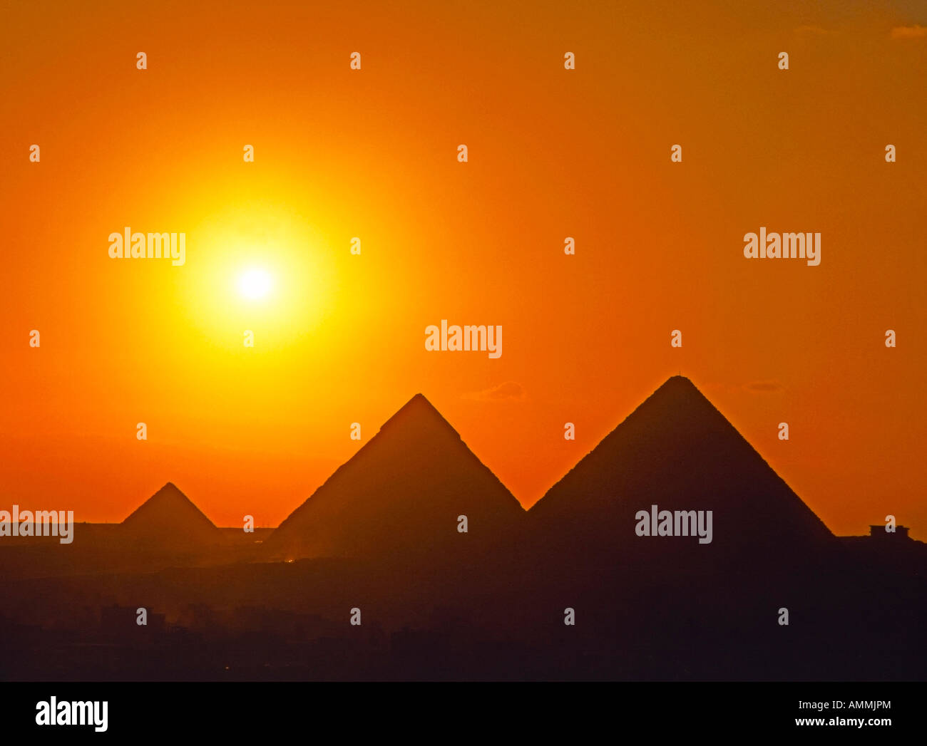 Sunset over the pyramids, Giza, Egypt Stock Photo - Alamy