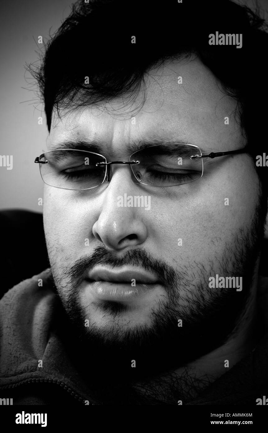 Young man in close Black and White Stock Photos & Images - Alamy