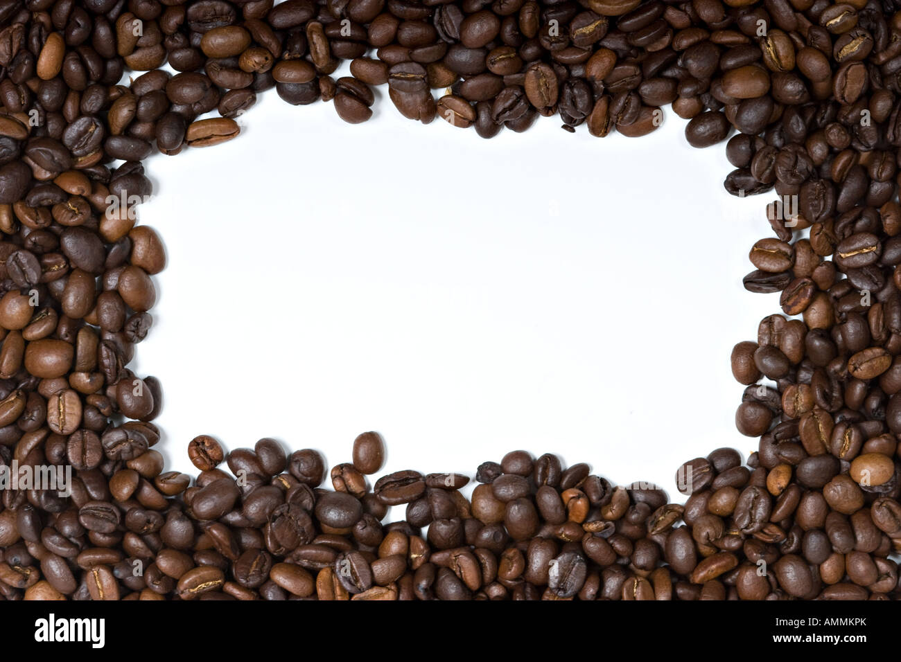 A frame made of a coffee beans over a white background Stock Photo - Alamy