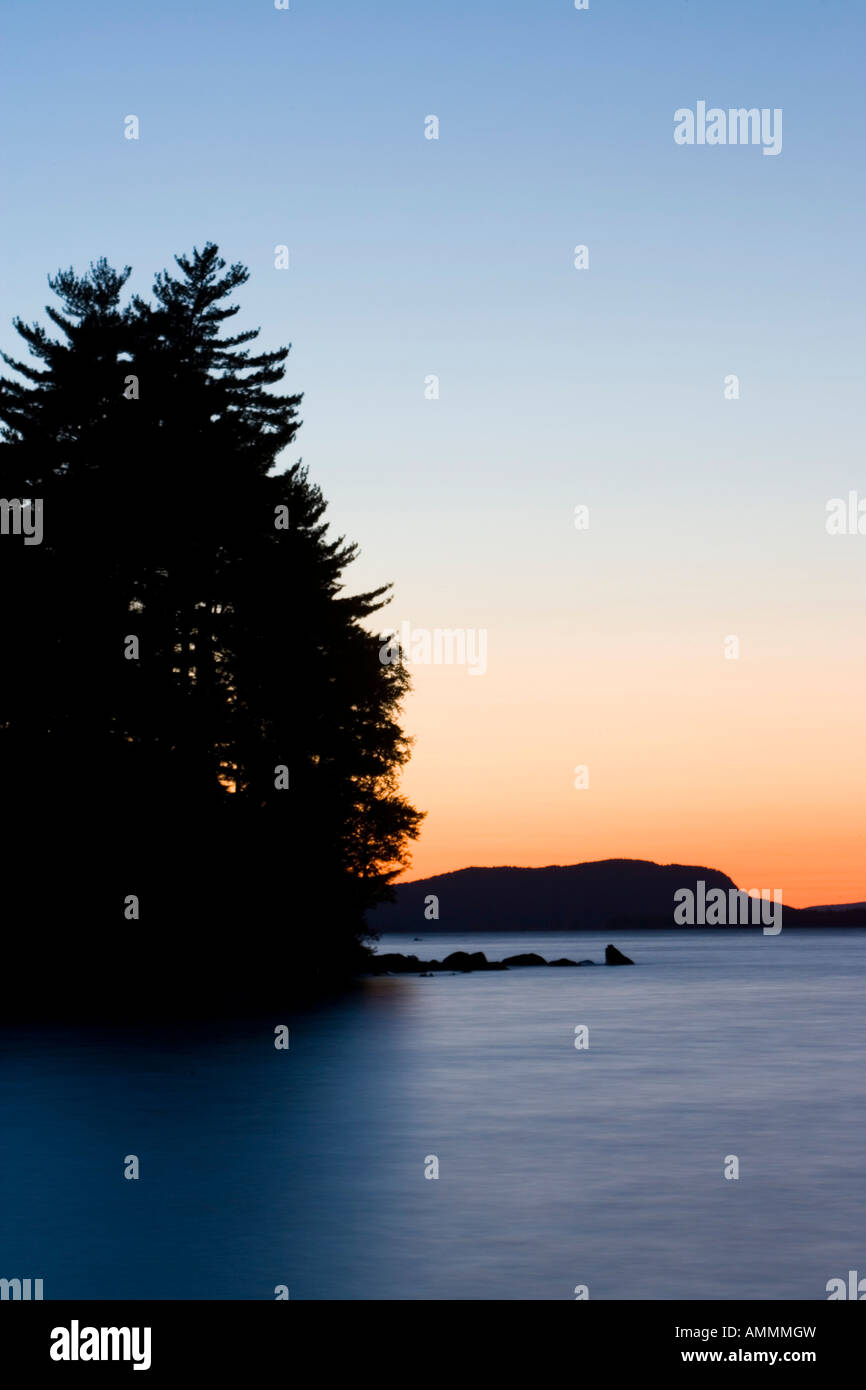 White Pines and Mount Kineo in the distance as seen from Sugar Island ...