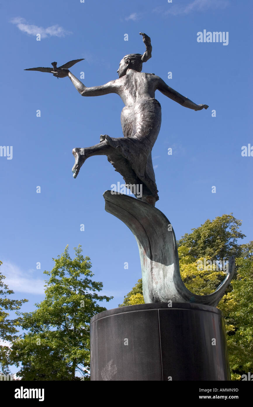 Nereid Statue Bronze by Nathan David Kingsway Cardiff Wales UK Stock ...