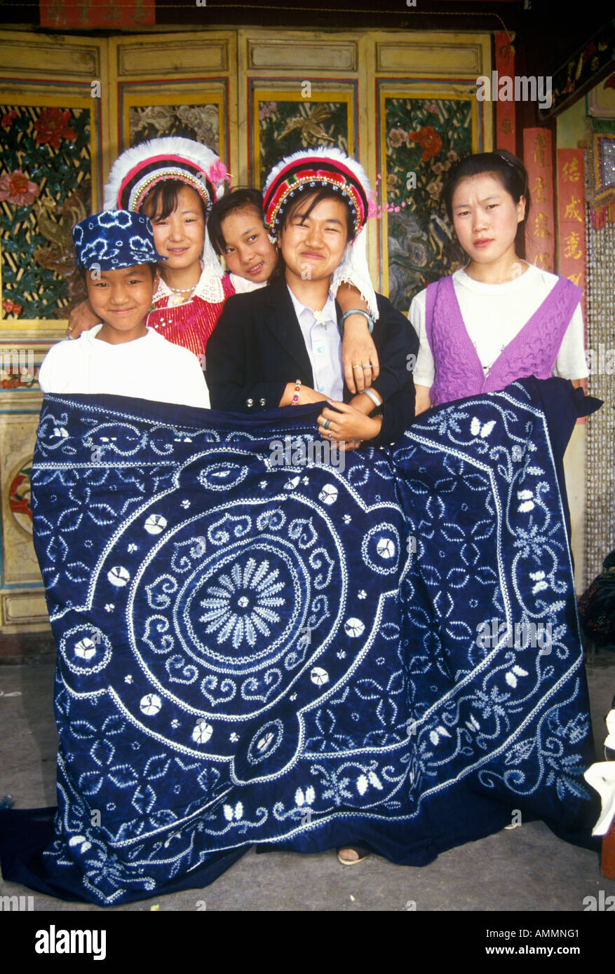 Kingdom of women showing batik cloth in Bei Village in Dali Yunnan ...