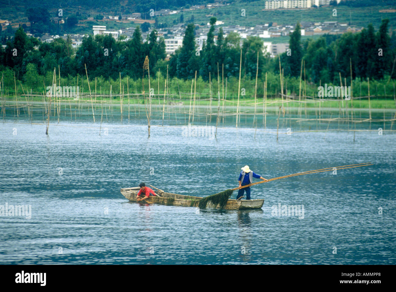 Fishing boat on Erhai Lake in Dali Yunnan Province People s Republic of ...