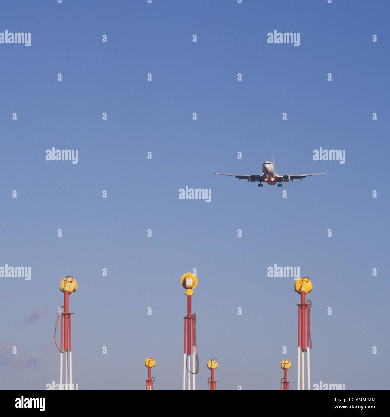 Aircraft on final approach to the Airport of Palma de Mallorca Balearic ...