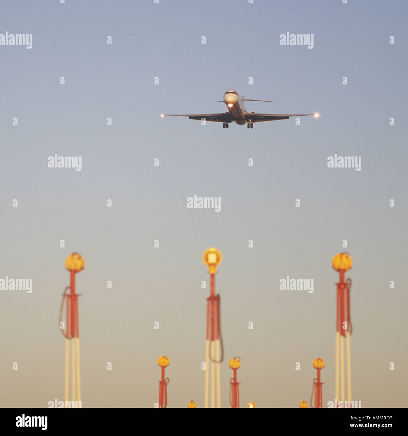 Aircraft on final approach to the Airport of Palma de Mallorca Balearic ...