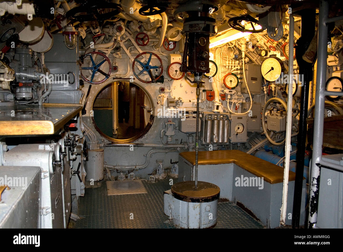Submarine Control Room Two Royal Naval Sailors In The Control Room Of