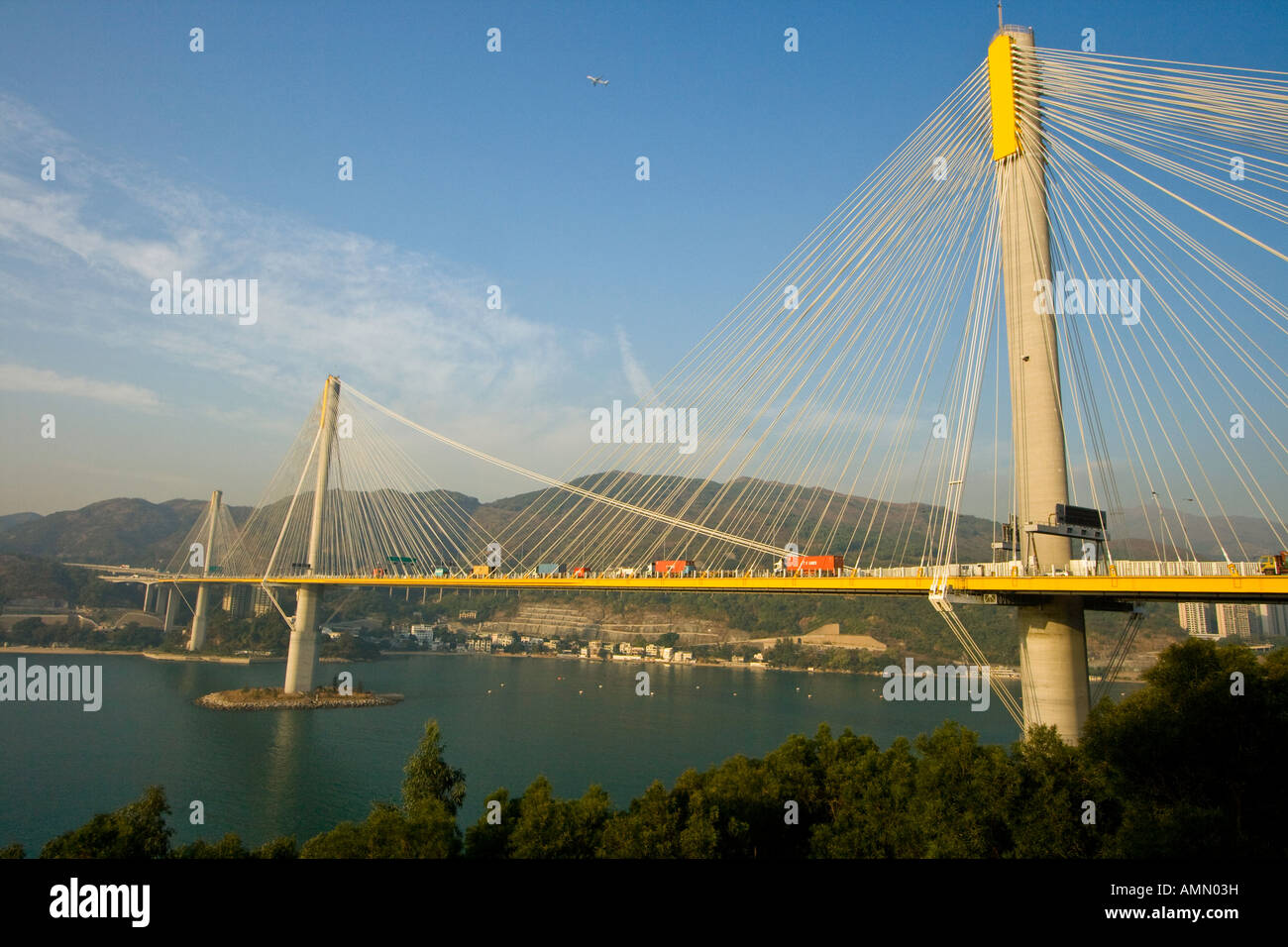 Ting Kau Cable Stayed Bridge in Tsing Yi Hong Kong Stock Photo - Alamy