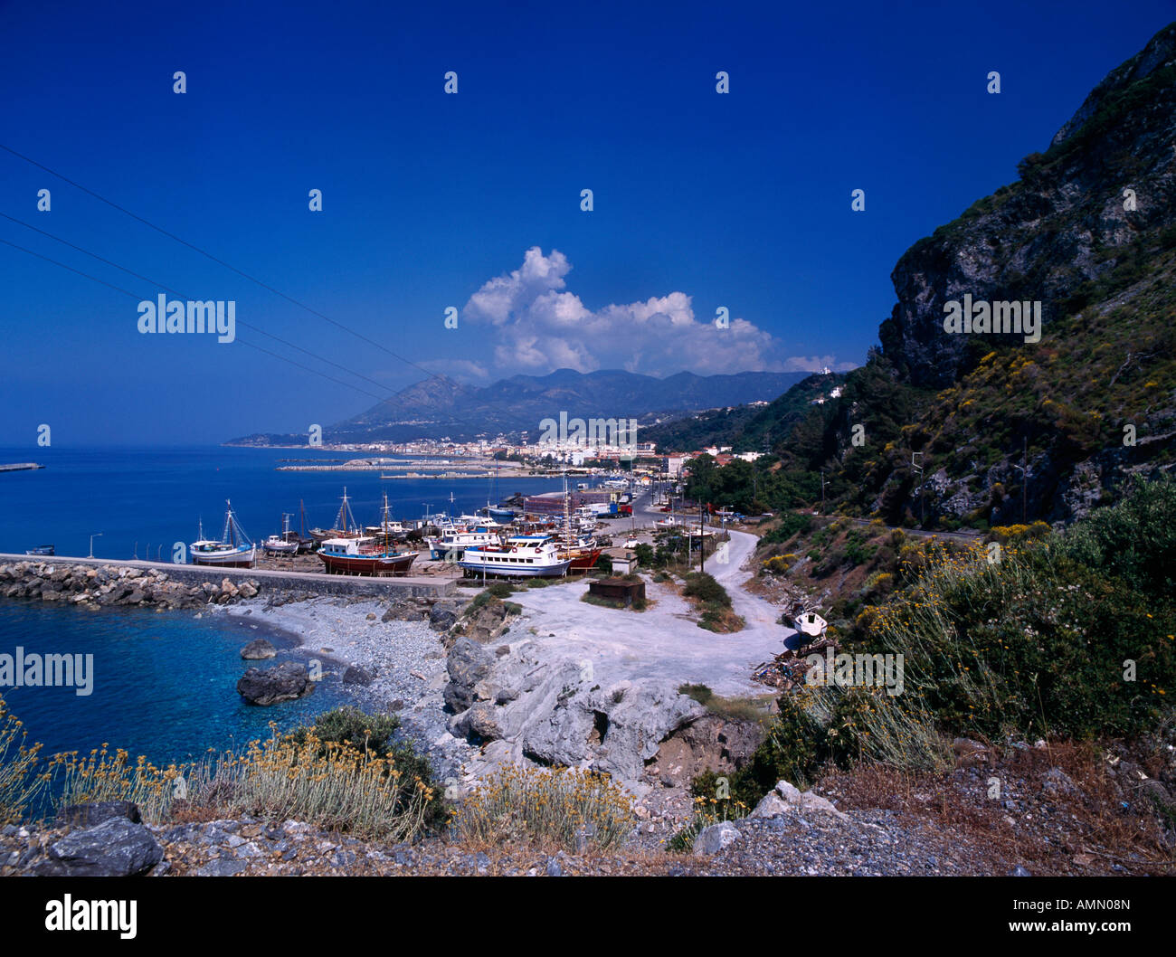 Fishing port Karlovassi Samos Greece Stock Photo - Alamy