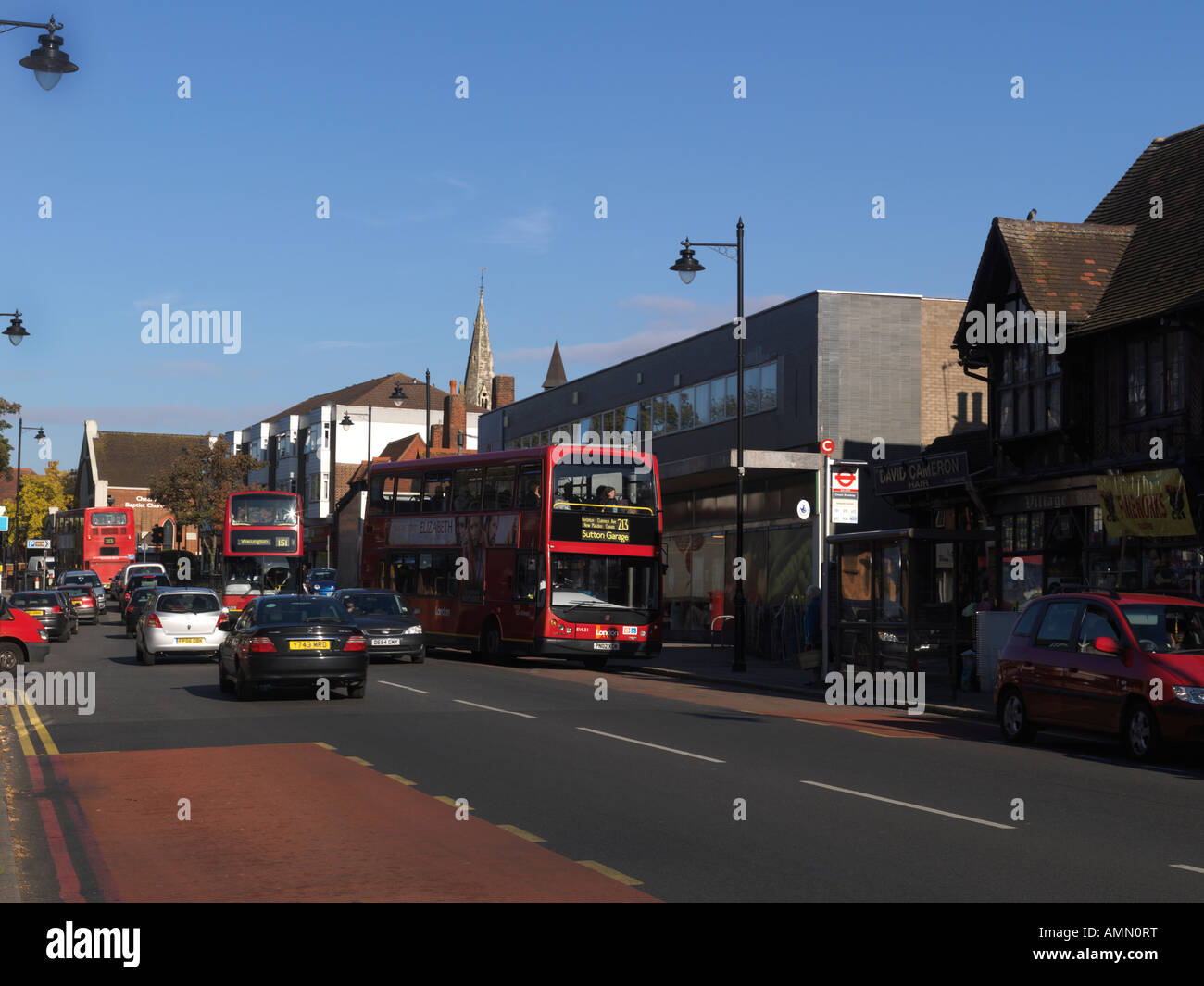 Cheam Surrey England High Street Stock Photo - Alamy