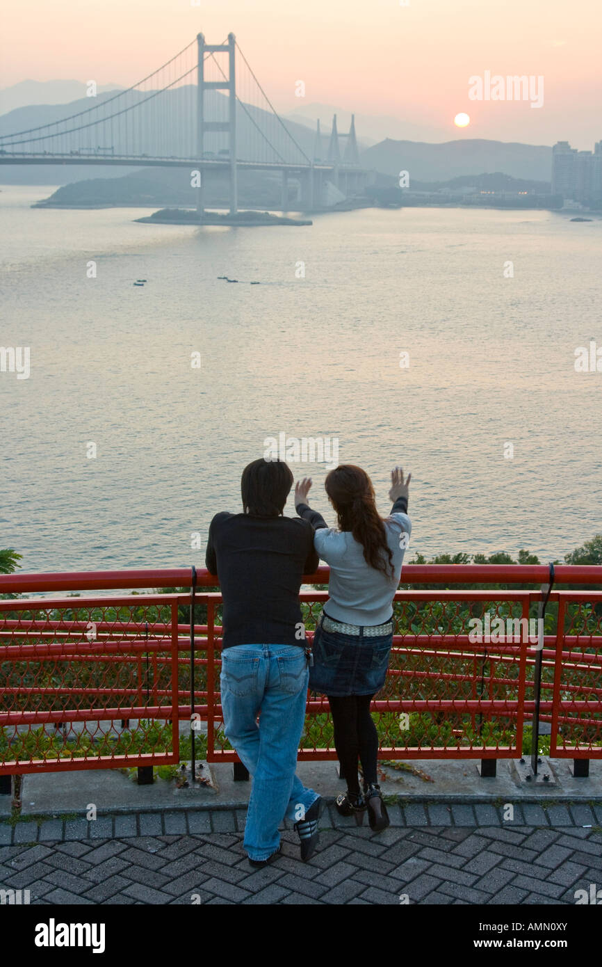 Young Asian Couple Lantau Link Visitors Centre and Viewing Platform ...