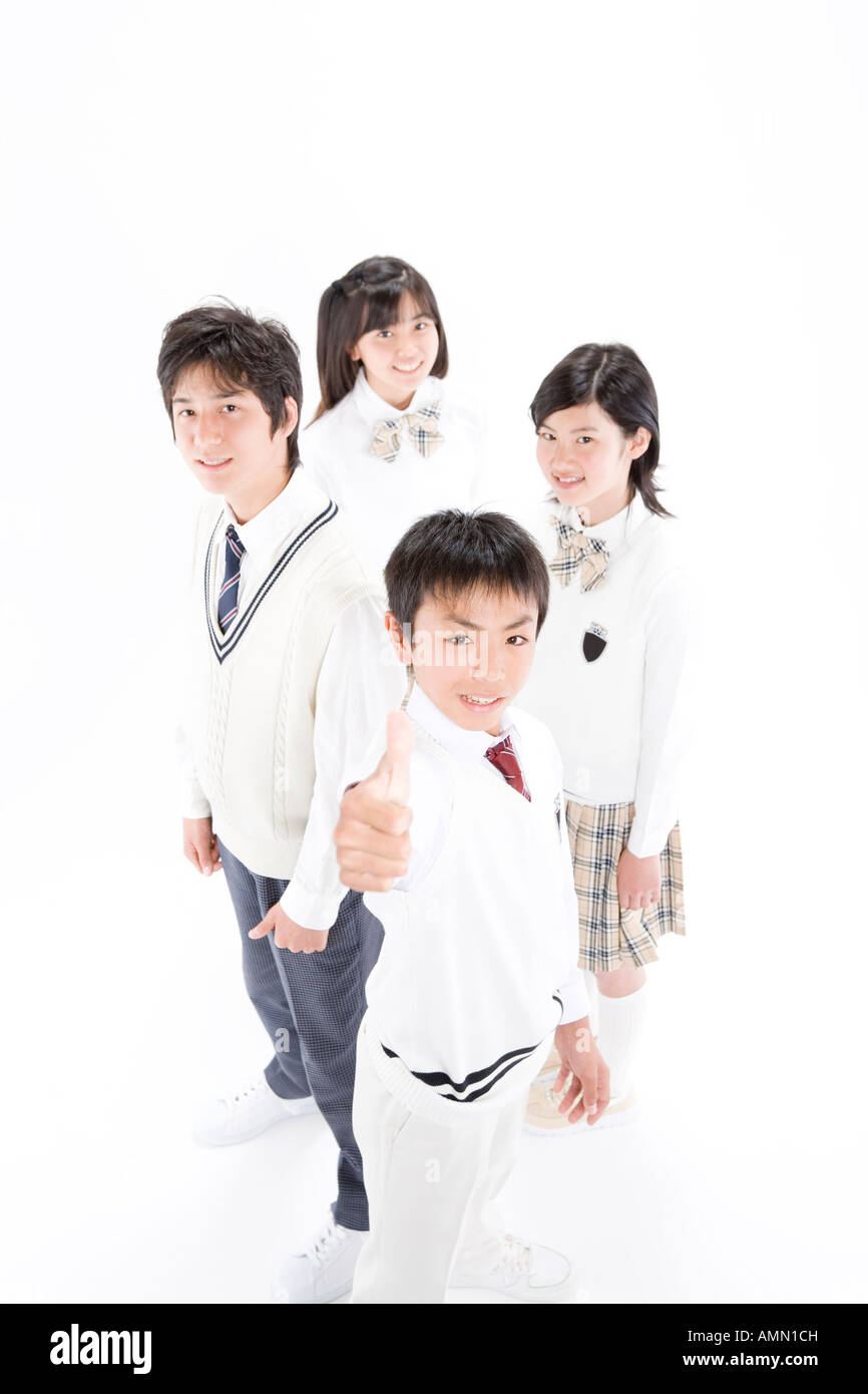 Portrait of four middle school students Stock Photo - Alamy