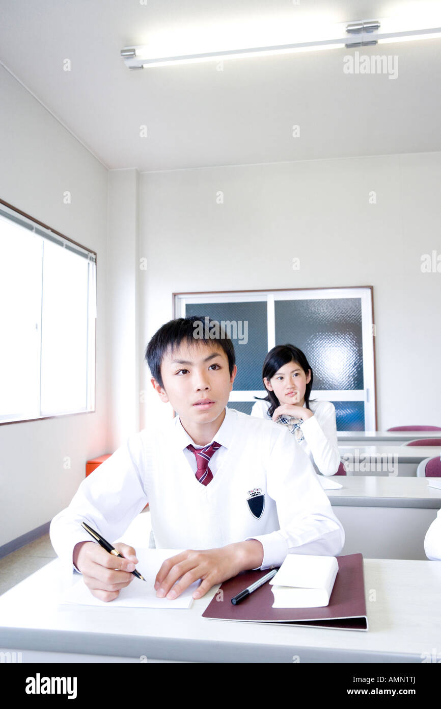 Middle school students studying Stock Photo - Alamy