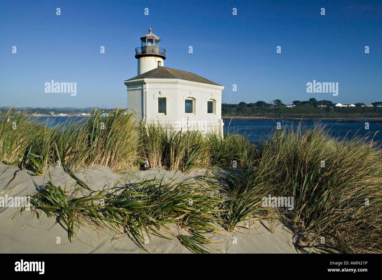 Coquille River Lighthouse at Bandon Oregon Stock Photo - Alamy
