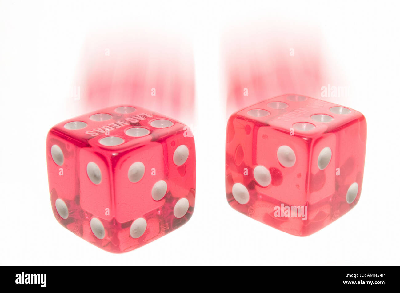 Two red dice on white background Stock Photo - Alamy