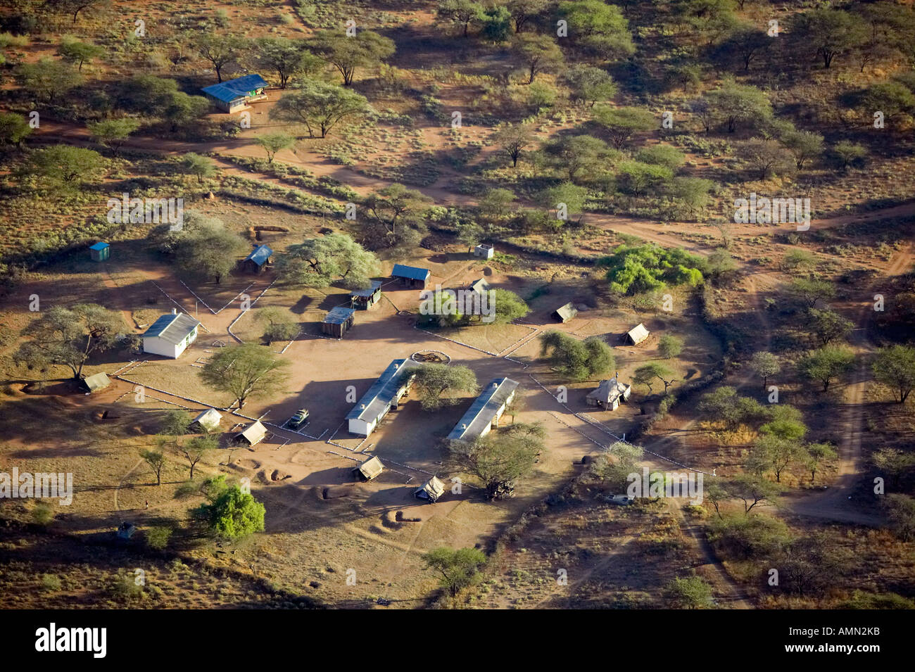 Aerial photos of overlooking Lewa Conservancy and lodging in Kenya ...