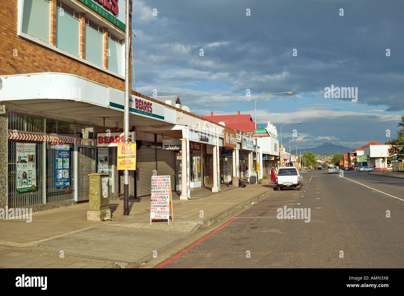 Small farming town with storefronts in Zulu Land in South Africa Stock ...