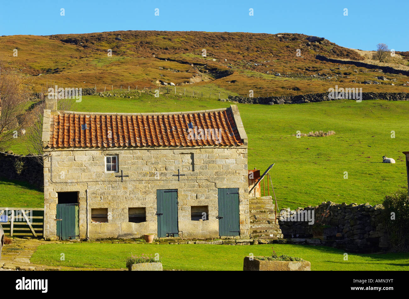 Farndale head farm building. North Yorkshire Moors National Park ...