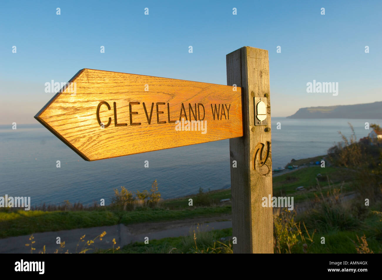 Cleveland Way Path Sign Stock Photo - Alamy