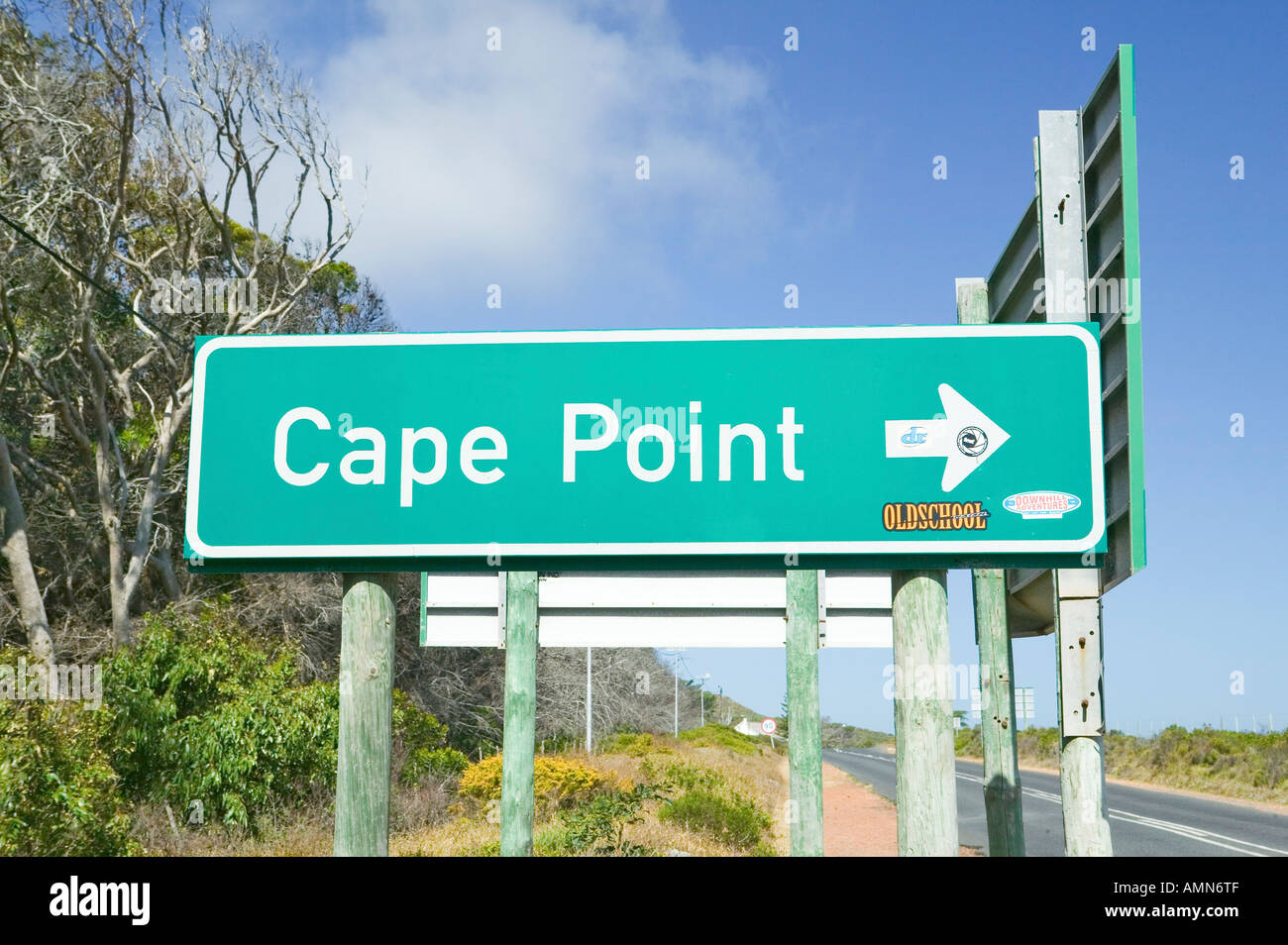 Sign pointing to Cape Point Cape of Good Hope outside Cape Town South ...