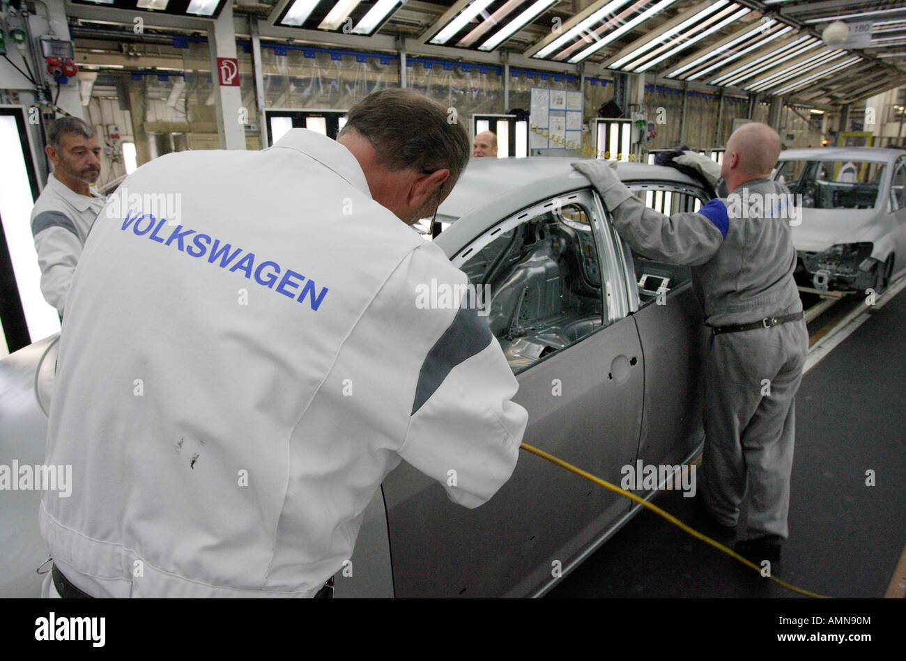 Volkswagen AG - manufacturing of Golf 5, Wolfsburg, Germany Stock Photo ...