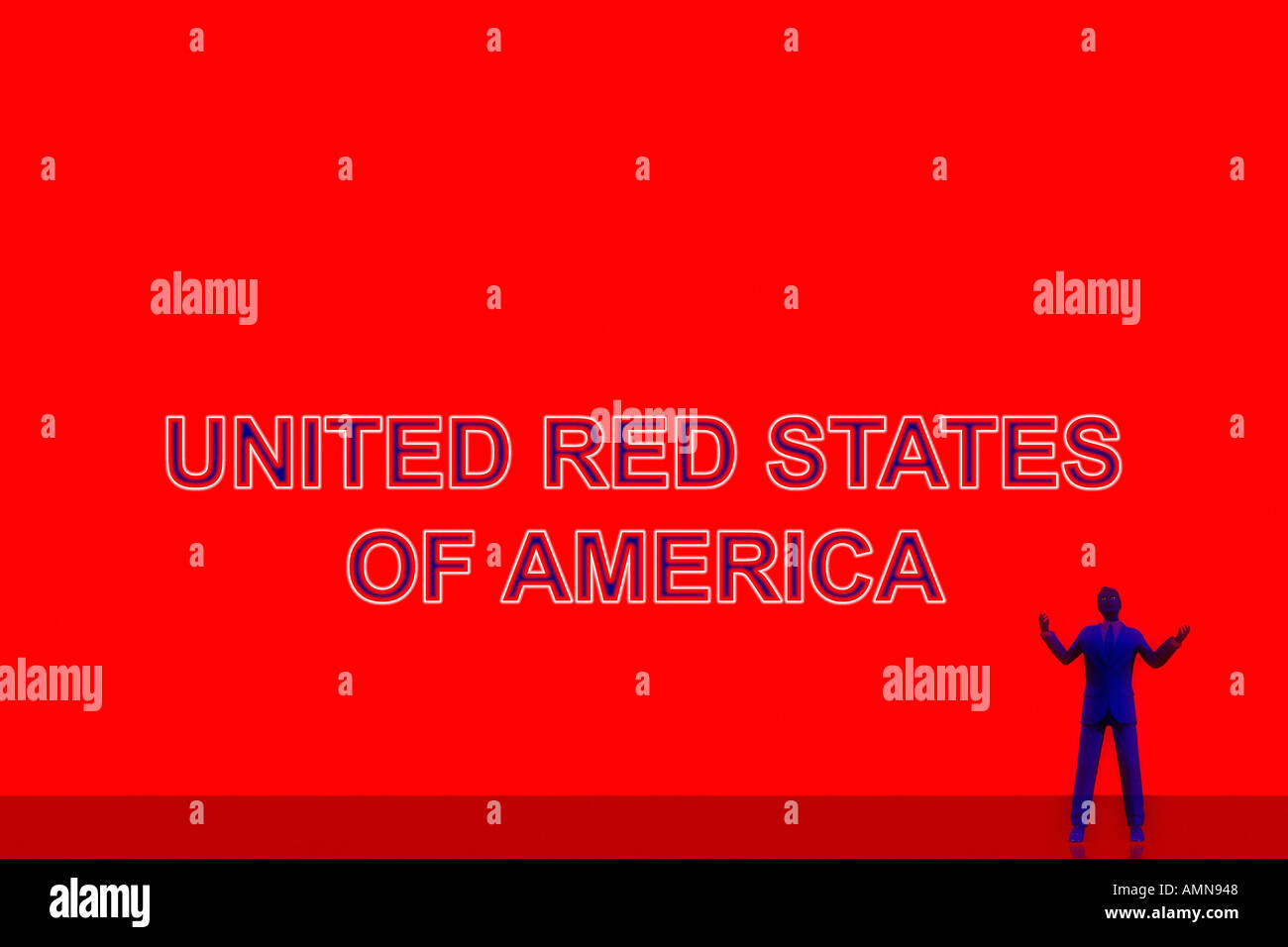 Blue Man in a Red State Stock Photo - Alamy
