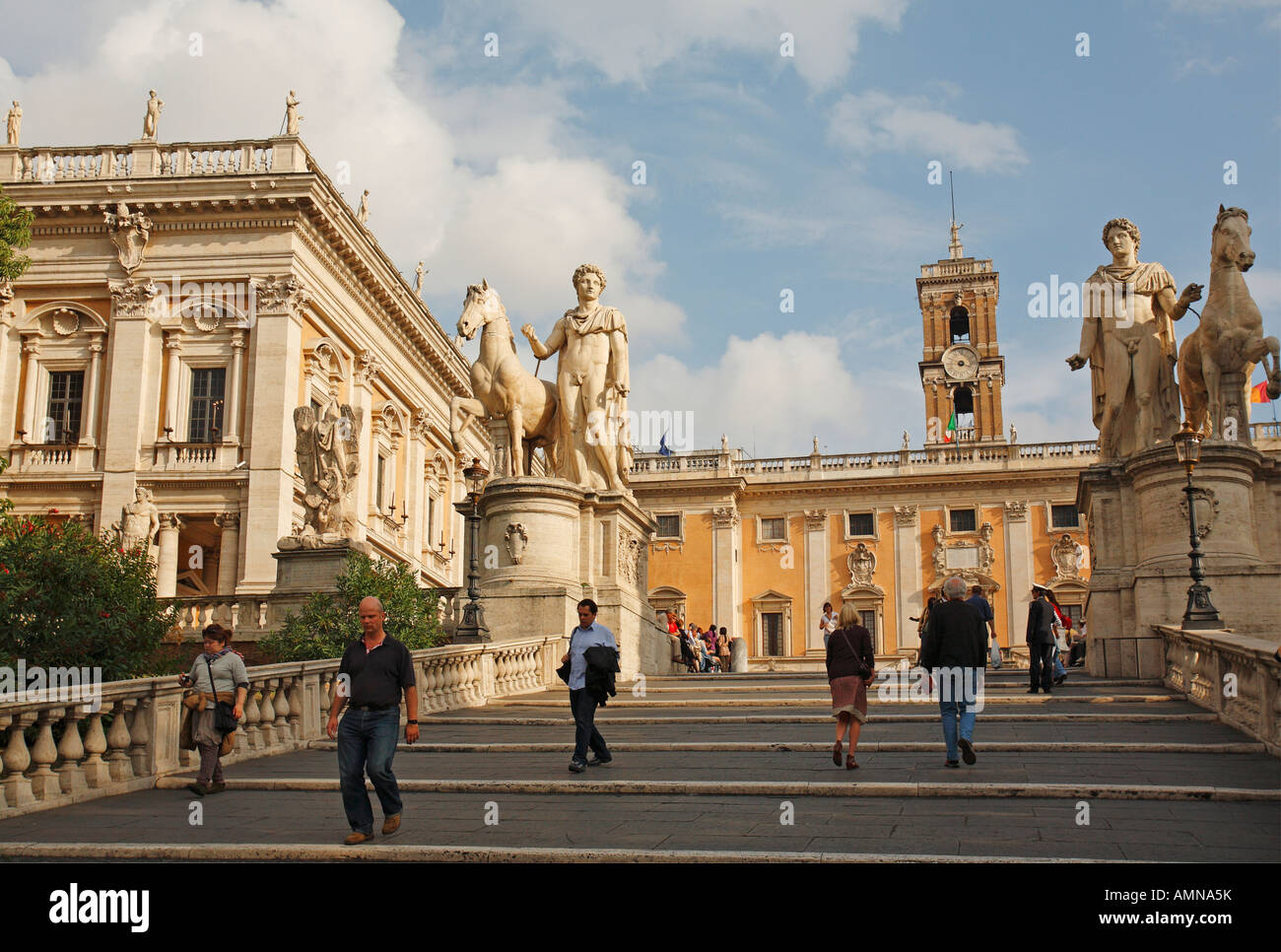 The cordonata on the Capitoline Hill leading to Piazza del Campidoglio ...