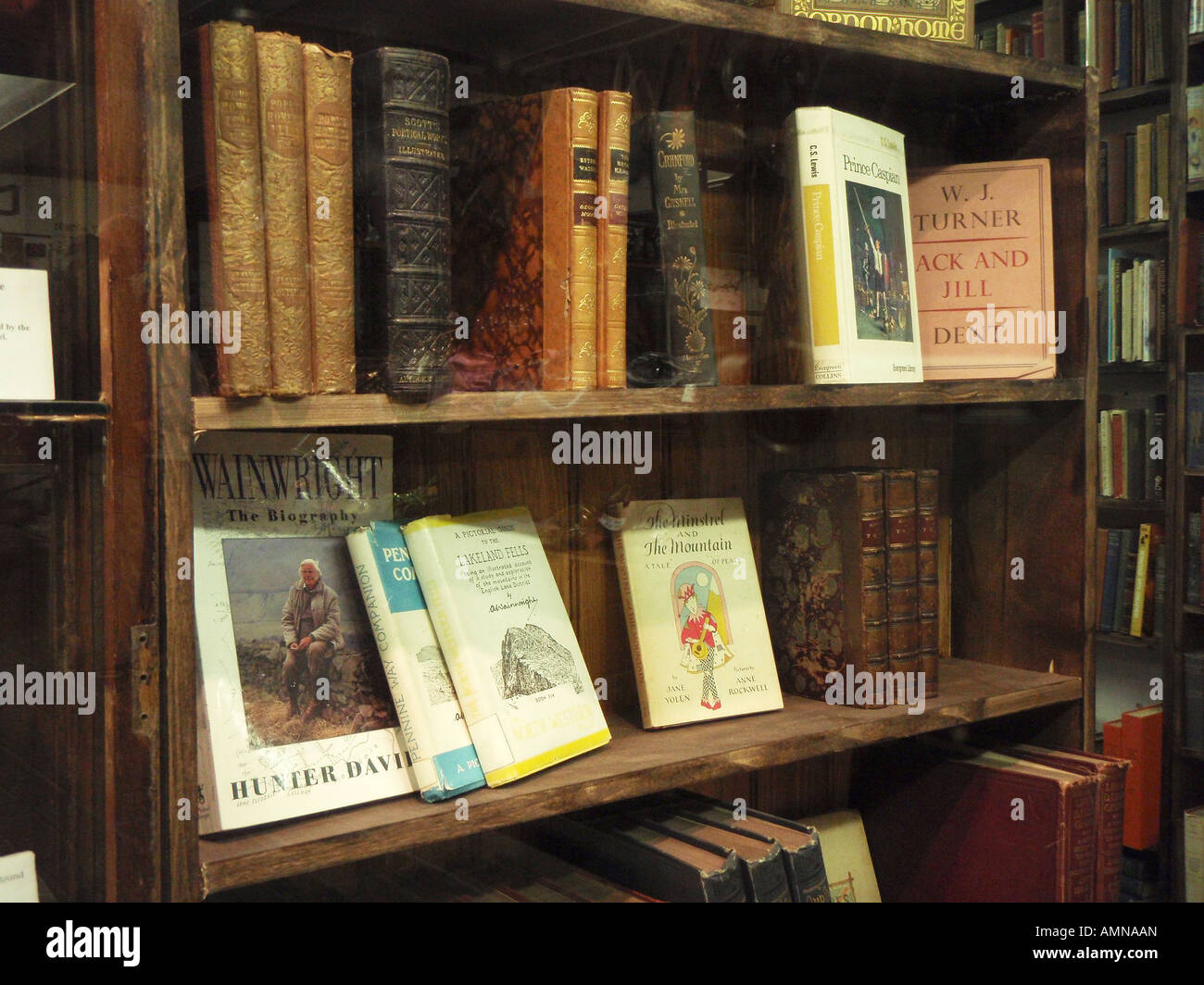 Old books on display in a shop for renovation and sale of similar items ...