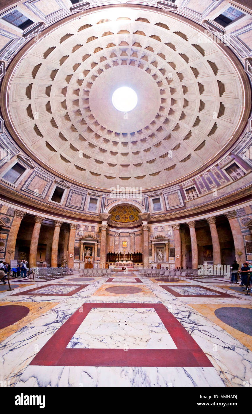 Interior of the Pantheon in Rome High resolution vertical panorama ...