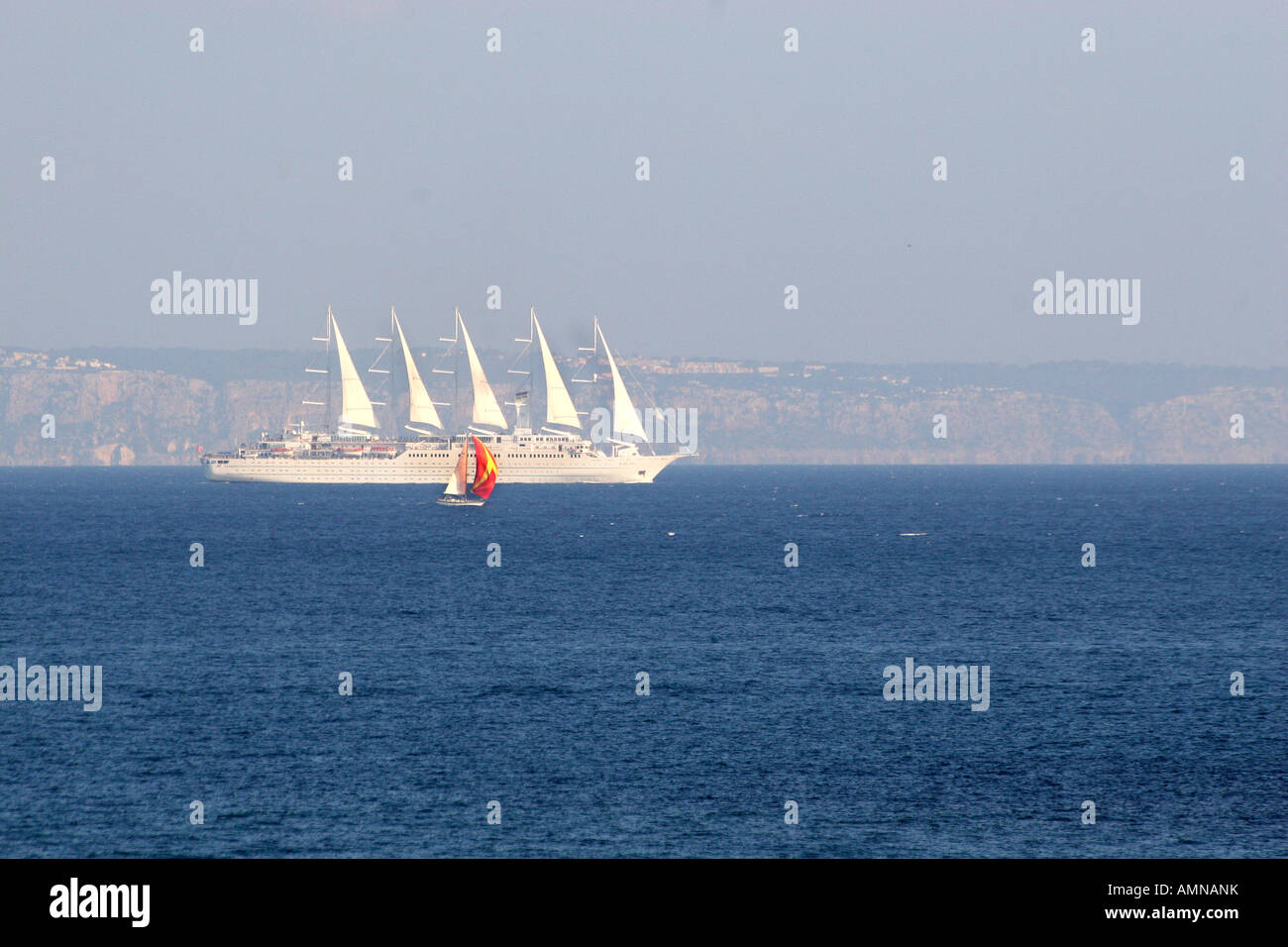 Modern boat with five electronically operated sails to assist engine ...