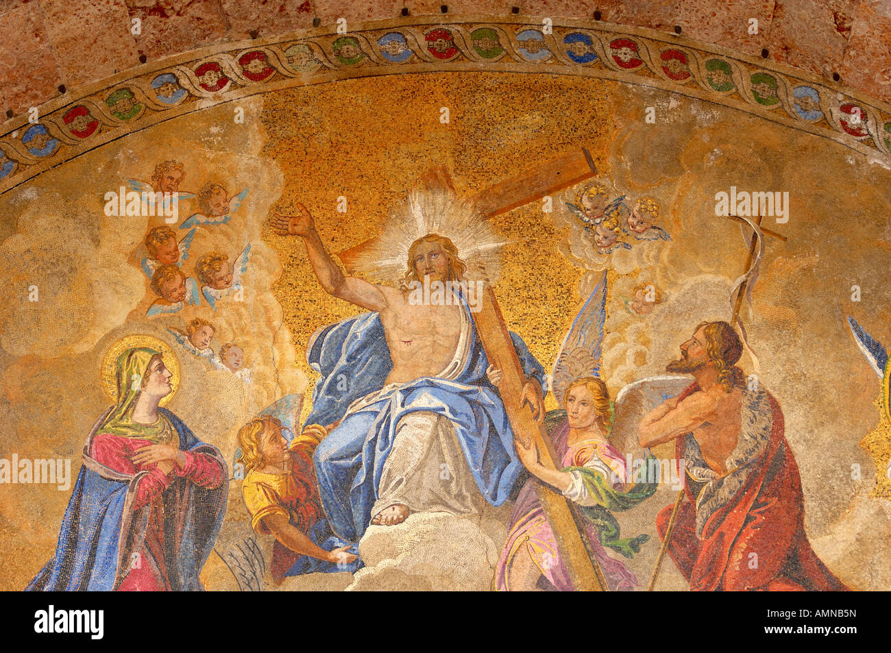 Venice, Italy. Saint Marks Basilica ( san Marco). Mosaic on Saint Marks ...