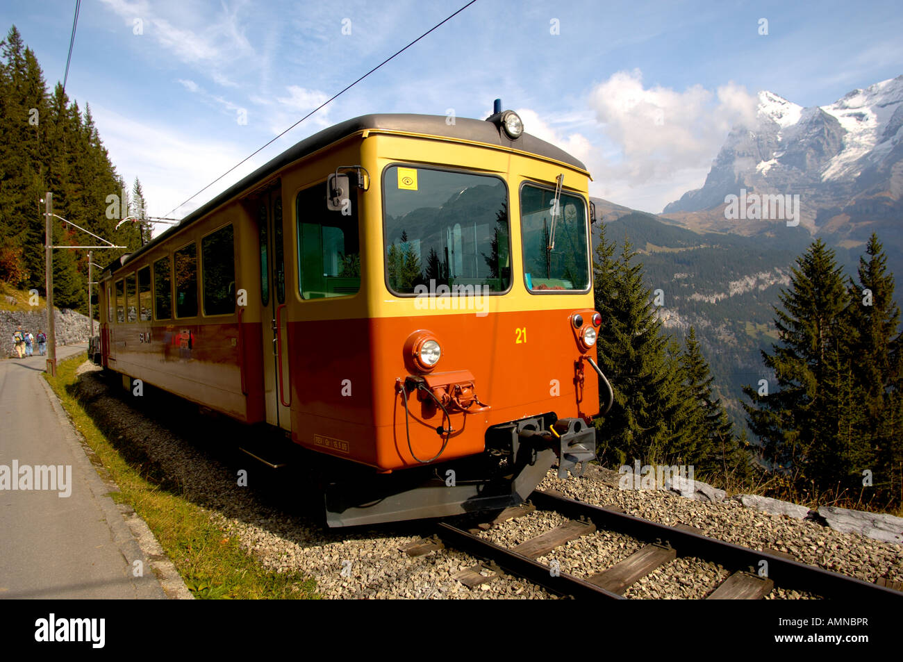 Murren Train. Bernese Oberland, swiss Alps, Switzerland Stock Photo - Alamy