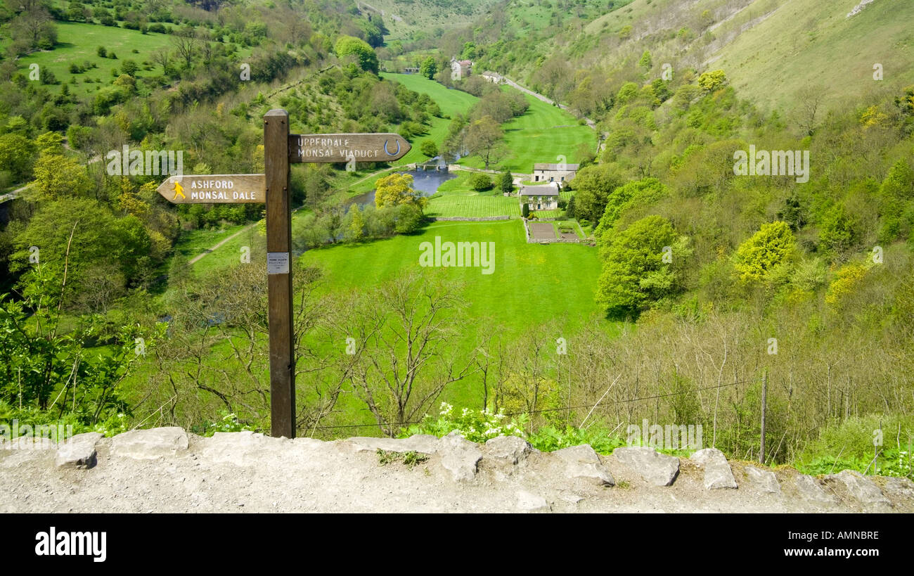 england derbyshire peak district national park mansal dale monsal head ...