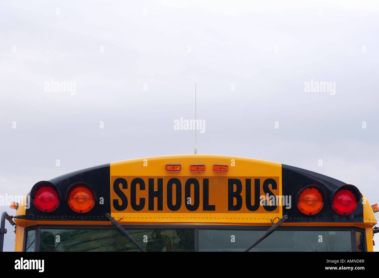 School Bus Sign On The Front Of Yellow School Bus High Resolution Stock ...